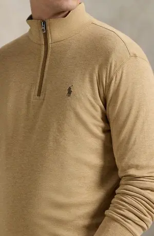 Polo Ralph Lauren Heathered Quarter-zip Pullover - Classic Camel Heather/c8888
