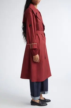 Max Mara Water Repellent Belted Cotton-blend Trench Coat - Raspberry