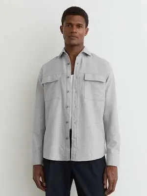 REISS Chamber Brushed Twin-pocket Overshirt