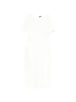 Fabiana Filippi Short-sleeve Midi Shift Dress - White