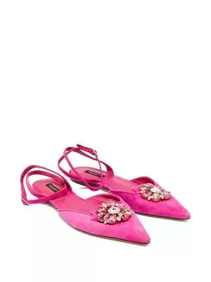 Dolce & Gabbana Crystal-embellished Ballet Flats - Pink