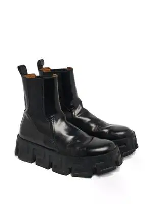 Versace Greca Leather Ankle Boots