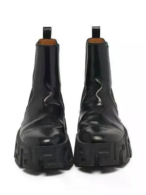 Versace Greca Leather Ankle Boots
