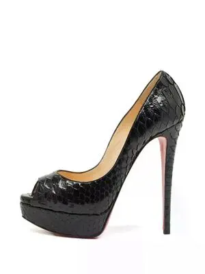 CHRISTIAN LOUBOUTIN Lady Python Peep-toe Pumps