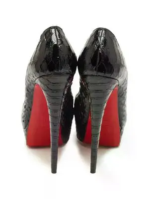 CHRISTIAN LOUBOUTIN Lady Python Peep-toe Pumps