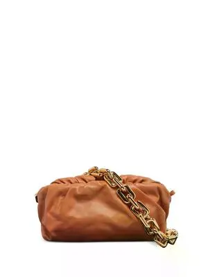 Bottega Veneta Leather Chain Shoulder Bag - Brown