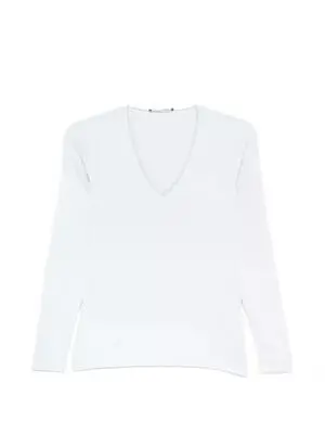 Fabiana Filippi Long-sleeved V-neck Sweater - Blue