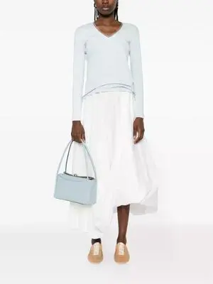 Fabiana Filippi Long-sleeved V-neck Sweater - Blue