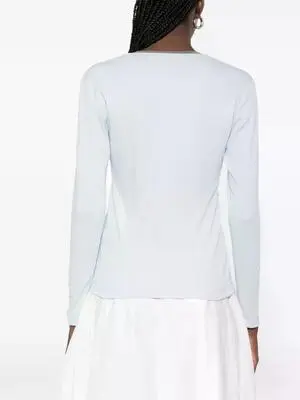 Fabiana Filippi Long-sleeved V-neck Sweater - Blue