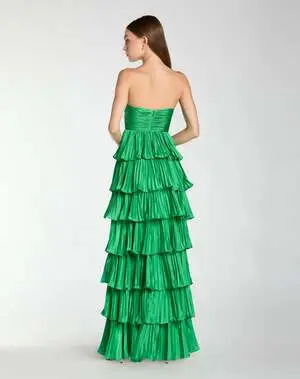 Mac Duggal Strapless Tiered Ruffle Gown
