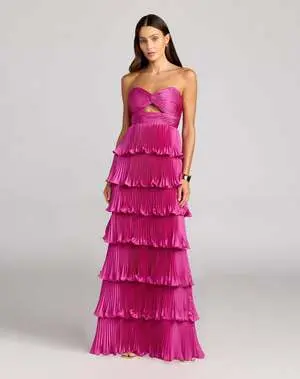 Strapless Pleated Evening Gowns