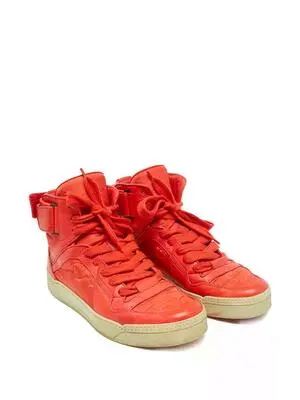 Gucci Nylon Leather High-top Sneakers