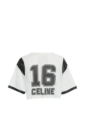 Celine Printed Mesh Crop Top