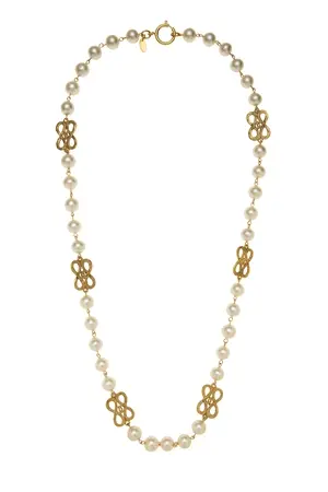 CHANEL Faux Pearl Infinity Necklace