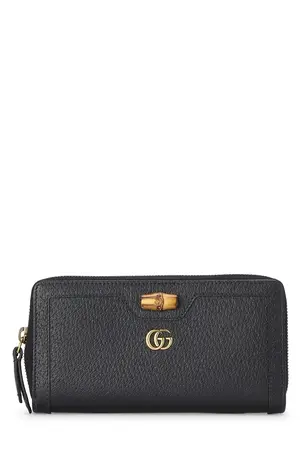 Gucci Bamboo Zip Around Wallet - Black