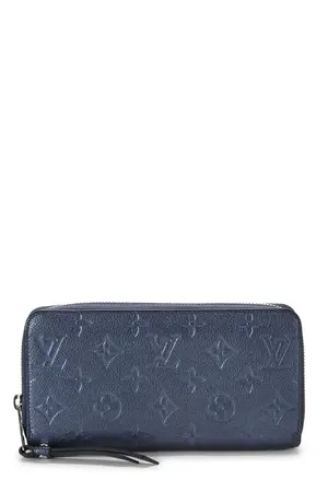 LOUIS VUITTON Blue Monogram Empreinte Zippy Wallet Blue