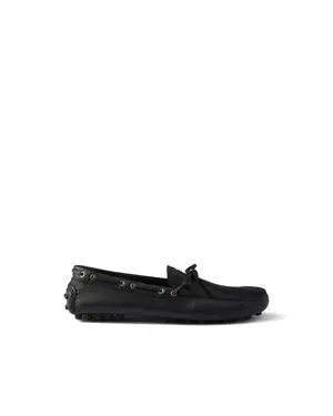 Prada Leather Driving Shoe - Black