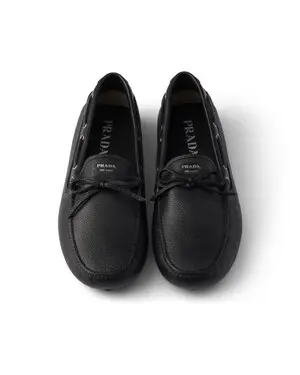Prada Leather Driving Shoe - Black