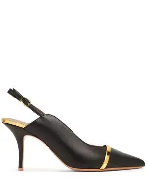 MALONE SOULIERS 85mm Slingback Leather Pumps - Black