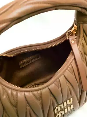 Miu Miu Wander Matelassé Shoulder Bag - Brown