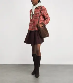 Harrods X Tusting Small Suede H Cross-body Bag - Brown