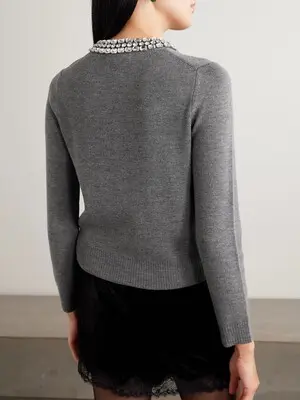 Veronica Beard Daro Crystal-embellished Wool Cardigan