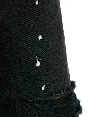 Vetements Paint Splatter Distressed Jeans - Black