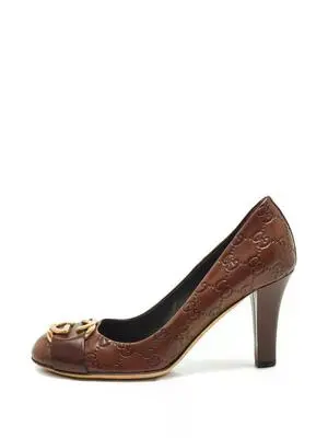 Gucci Interlocking Gg Logo Embossed Leather Pumps