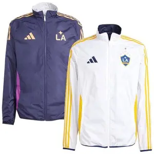 Adidas La Galaxy 2025 Anthem Reversible Full-zip Jacket - White