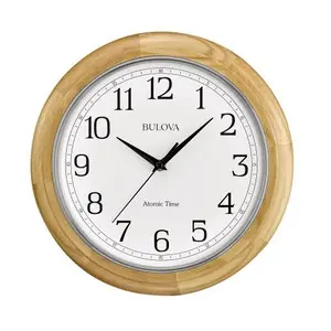 BULOVA CLOCKS Atomic Time Analog Quartz Wall Clock
