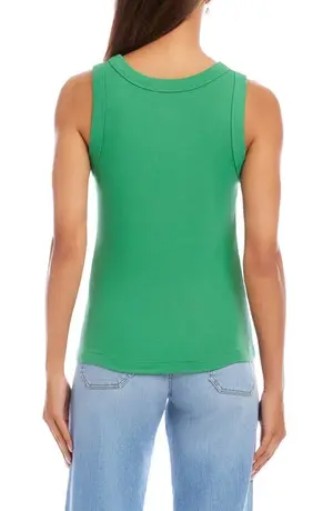 Karen Kane Scoop Neck Rib Tank - Kelly Green