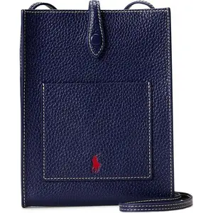 Polo Ralph Lauren Leather Phone Crossbody Bag - Ink