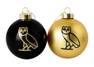 OVO Owl Ornament - Black/gold