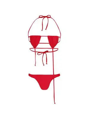 AMIR SLAMA String-detail Bikini Set - Red