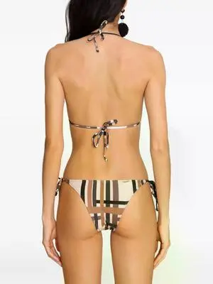 AMIR SLAMA Plaid-pattern Tie Bikini Set