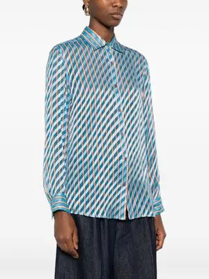Dries Van Noten Clavelly Silk Blend Shirt