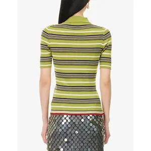 ZANKOV Janis Striped Wool Polo Top