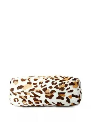 Prada 2000s Leopard-pattern Calf Hair Shoulder Bag