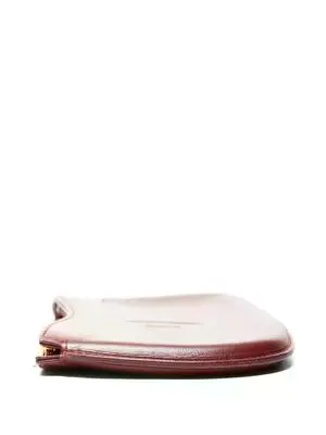 Celine Logo-embossed Leather Pouch With Chain