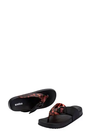 Melissa Platform Flip Flop - Black/clear