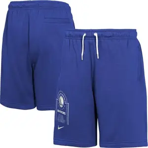 Nike Youth Golden State Warriors Courtside Club Fleece Shorts - Royal