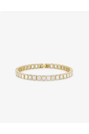 Splendid Emerald Cut Tennis Bracelet - Gold