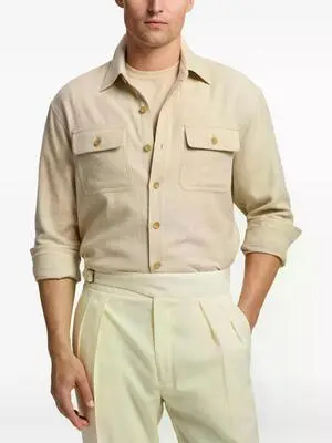Ralph Lauren Purple Label Herringbone Pocket Shirt - Neutrals