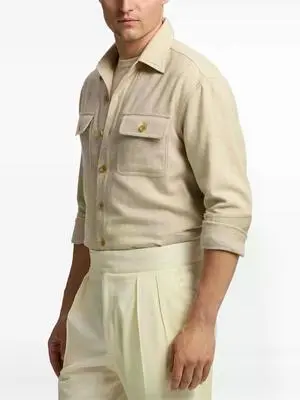 Ralph Lauren Purple Label Herringbone Pocket Shirt - Neutrals