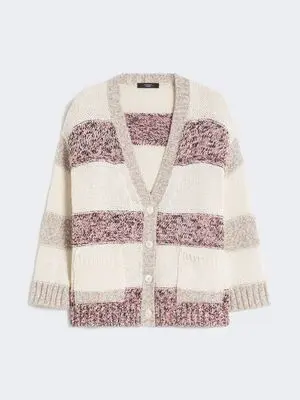 Max Mara Striped Wool And Cotton Cardigan
