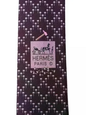 Hermès 2010s Polka Dot Tie - Purple