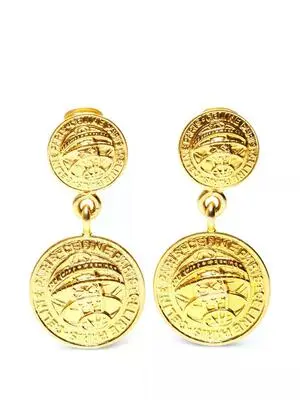 Celine 1980-1990s Medallion Clip-on Earrings - Gold