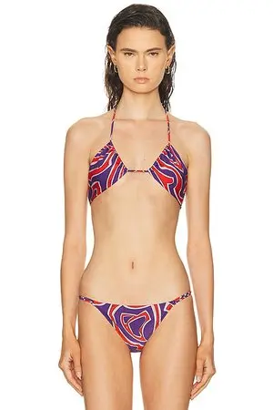 Emilio Pucci Emilio Pucci Bra Bikini Top In Multicolor Geometric Print Multicolor