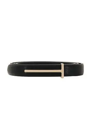 TOM FORD Supple Grain Leather Belt - Black