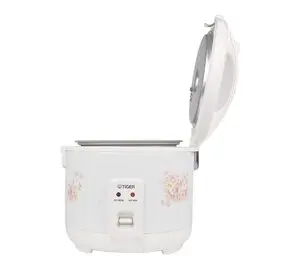 TIGER 3 Cup White Rice Cooker, Floral White